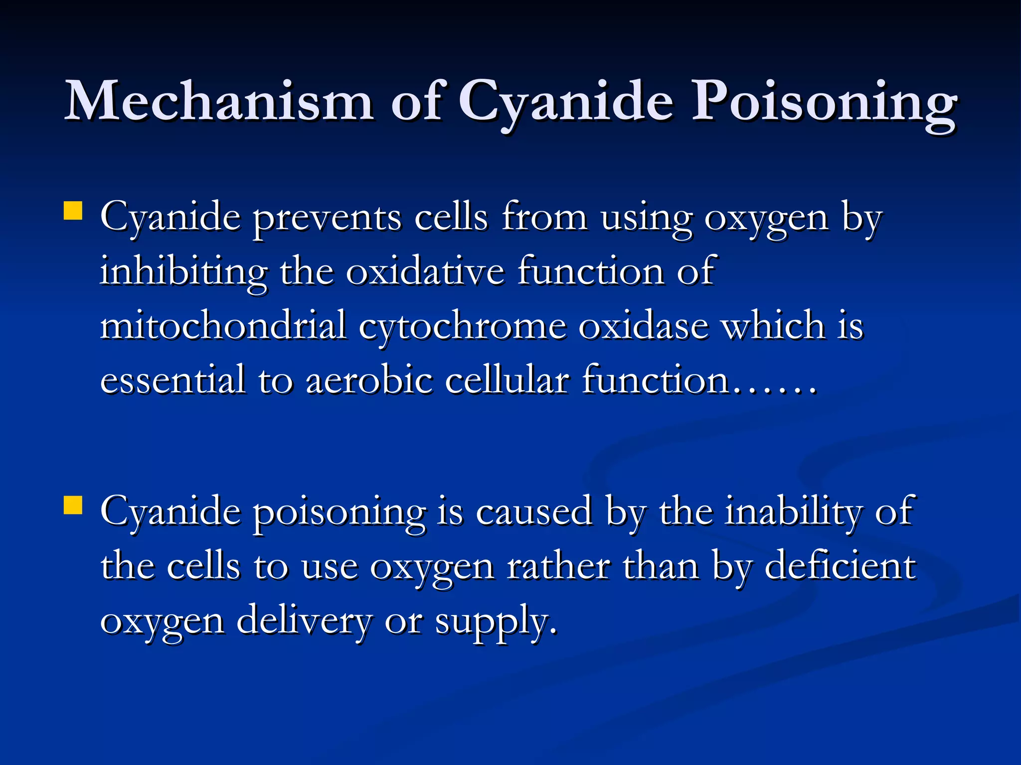Cyanide Poisoning | PPT