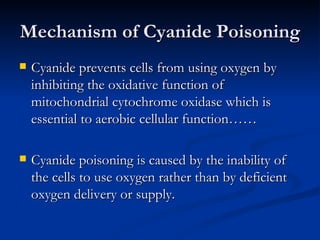 Cyanide Poisoning | PPT