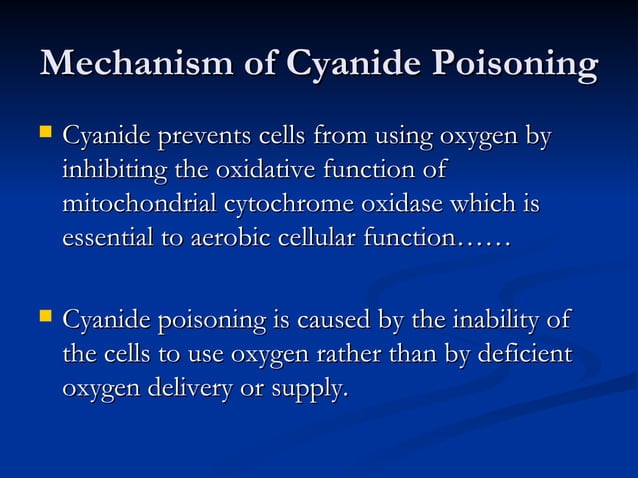 Cyanide Poisoning | PPT | Blood Disorders | Diseases and Conditions