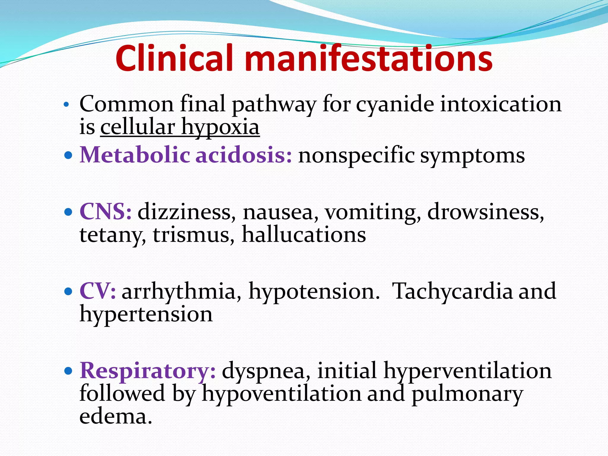 Cyanide poisoning 2012 | PPTX