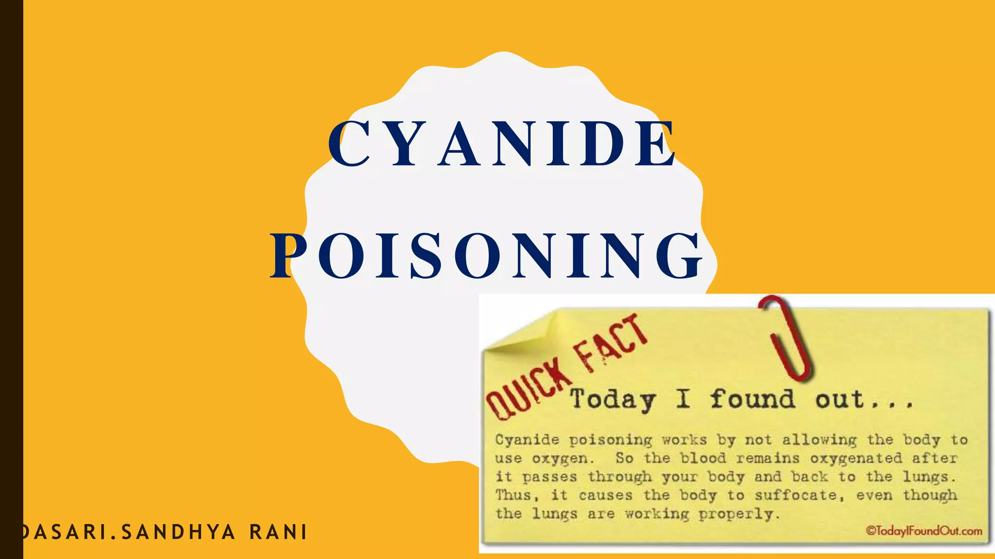 CYANIDE POISONING | PPTX