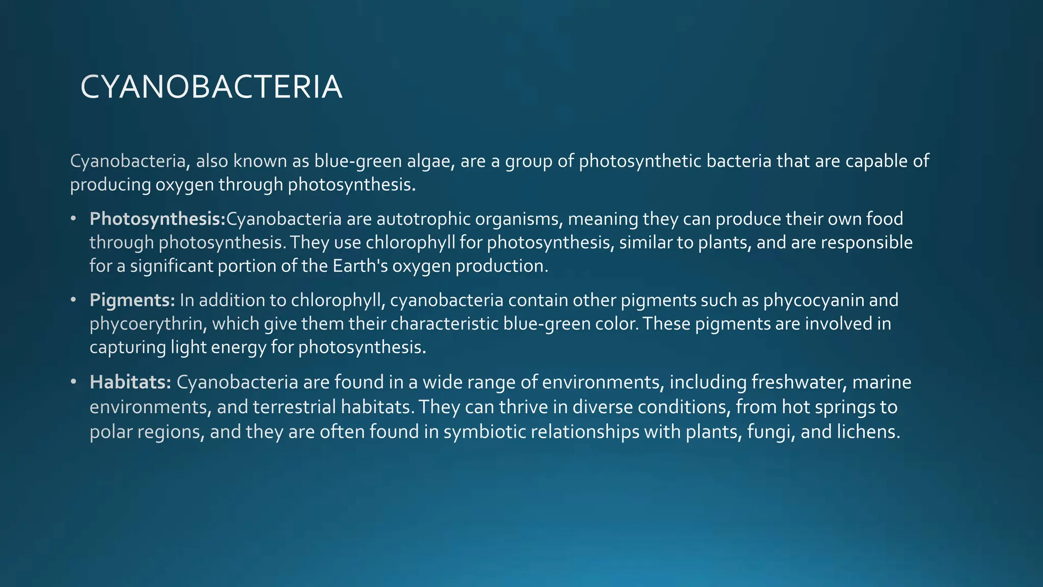 Cyanobacteria and Salient Features of it | PPT