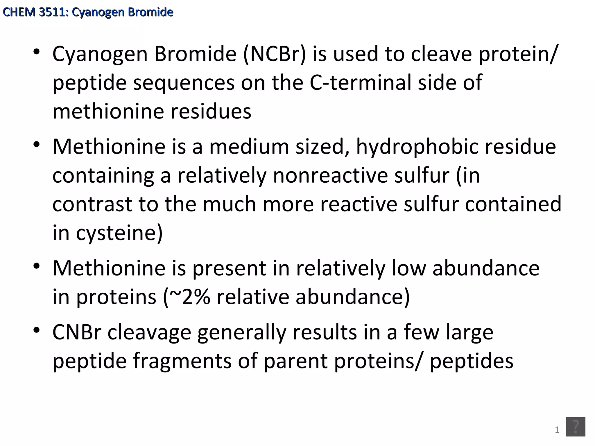 Cyanogen bromide voiced | PPT