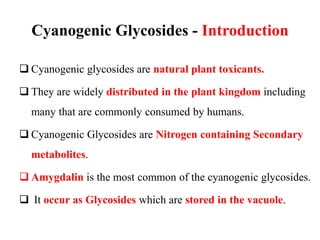 Cyanogenic glycosylates and glucosinolates in plant | PPTX