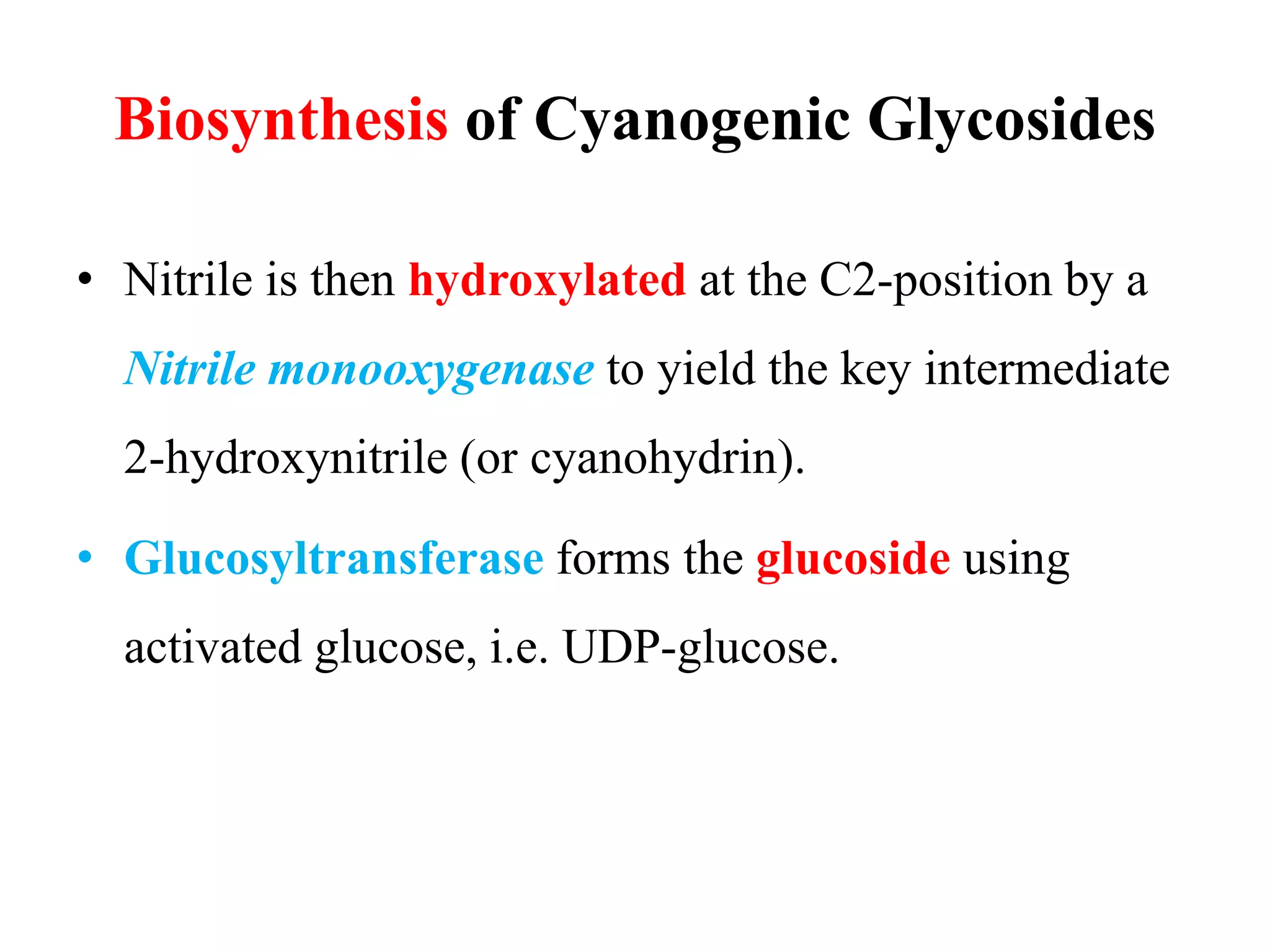 Cyanogenic glycosylates and glucosinolates in plant | PPTX
