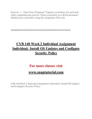 Cyb 140 Enhance teaching / snaptutorial.com