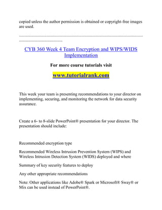 CYB 360 Education Specialist |tutorialrank.com