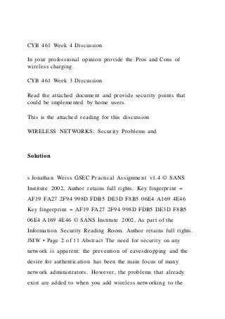 CYB 461 Week 4 Discussion In your professional opinion provide | PDF