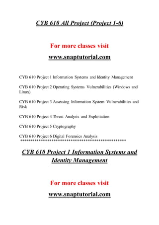 CYB 610 Effective Communication - snaptutorial.com