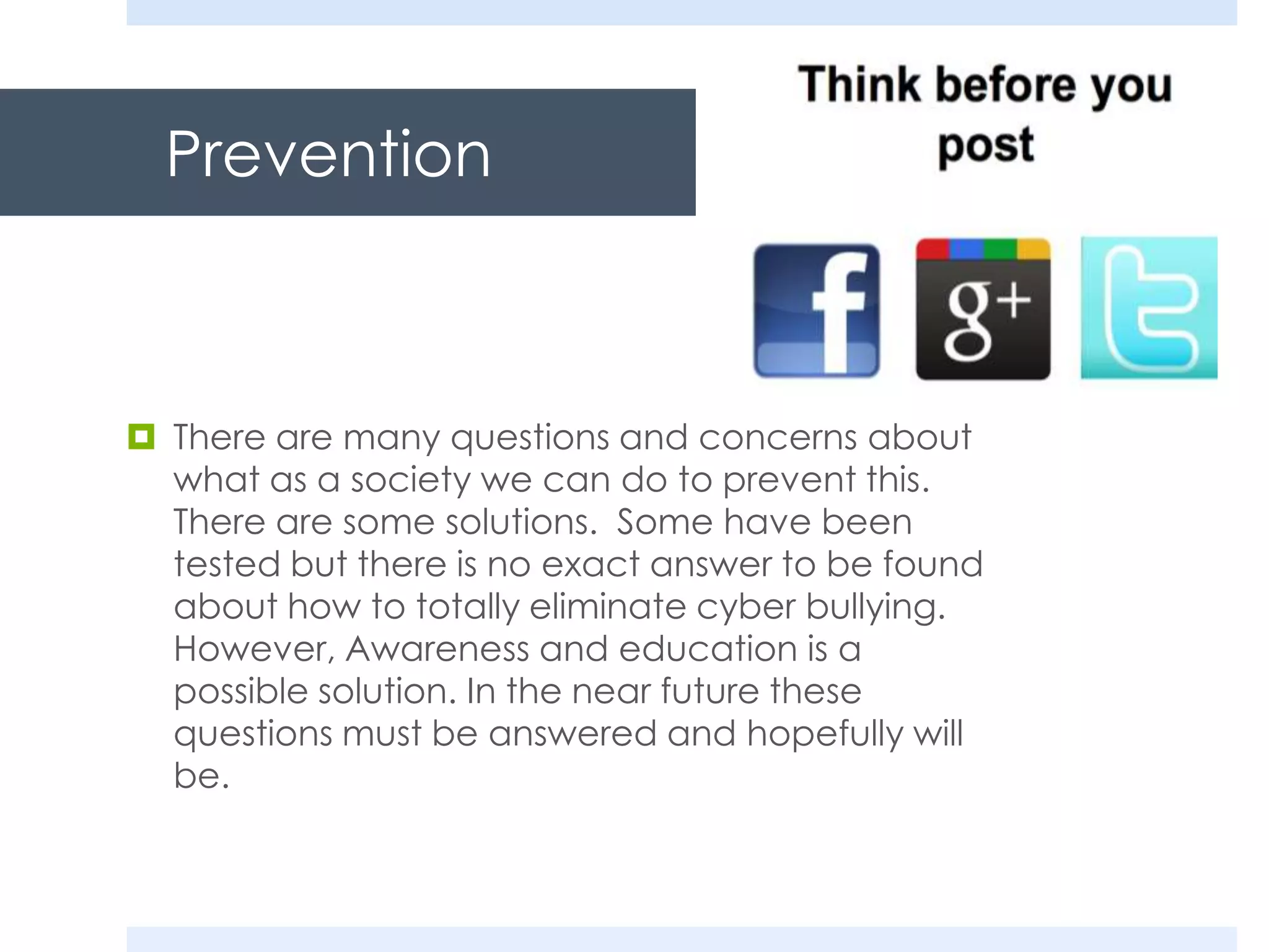 Cyber bullying presentation | PPTX