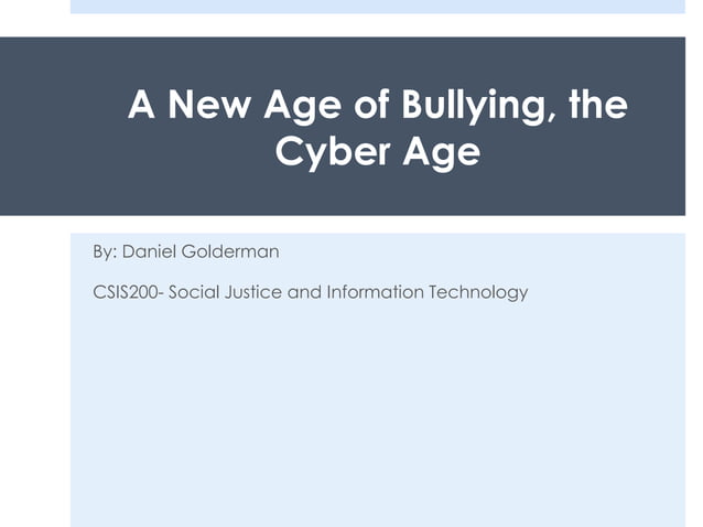 Cyber bullying presentation | PPTX