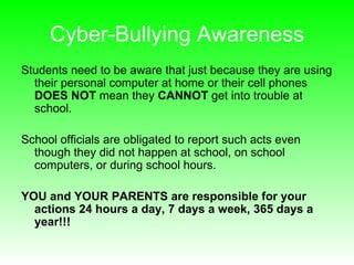 Cyber Bullying Student Presentation | PPT