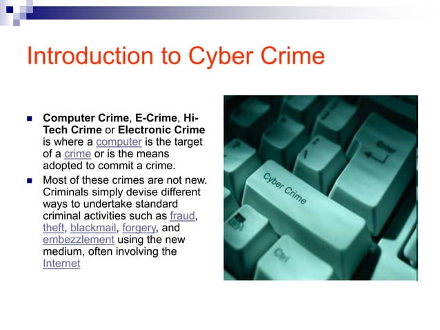CYBER-CRIME PRESENTATION.ppt | Crime & Harmful Acts to Individuals ...