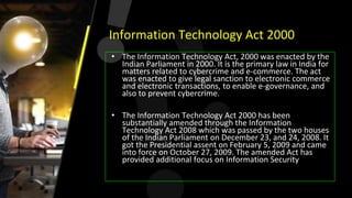 Cyber Law IT Act Section 66 to 66F | PPTX