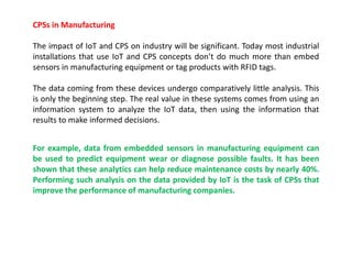 Cyber physical manufacturing systems | PDF