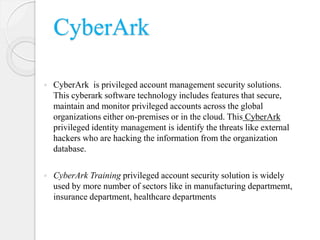 Cyberark training ppt | PPTX