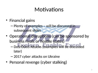 Cyber Attacks and Defences - JNTUH,Cyber Attacks and Defences | PPTX