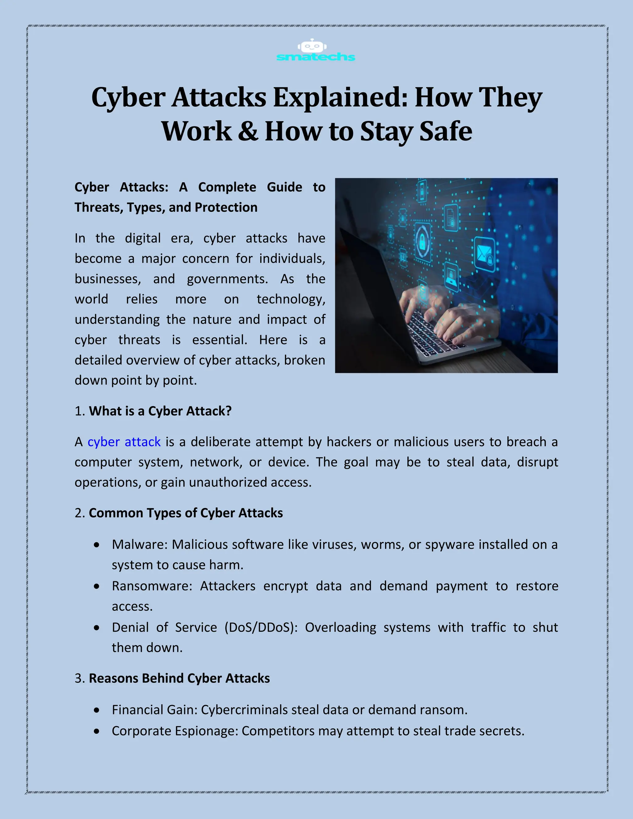 Cyber Attacks Explained: How They Work & How to Stay Safe | PDF