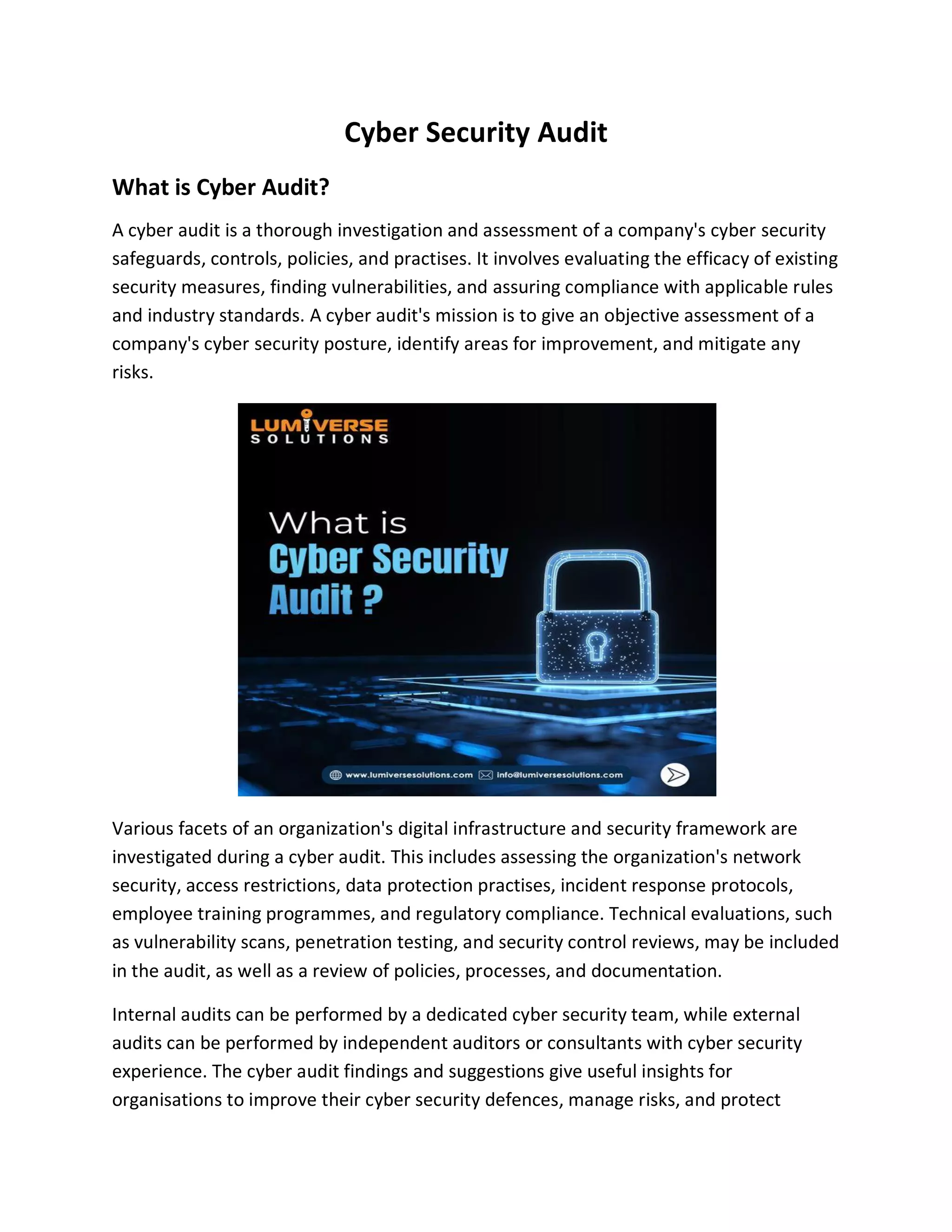 Cyber Audit | Cyber Crime | Network Security | Cyber Security Audit ...