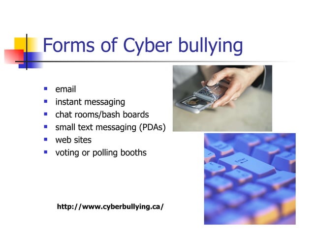 Cyberbullying - Wednesday Class - Presentation on Cyberbullying ...