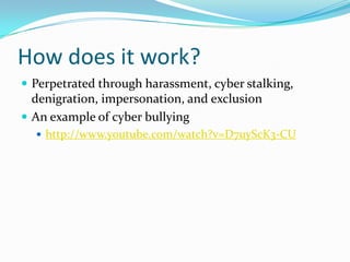 Cyber bullying | PPTX | Crime & Harmful Acts to Individuals, Society ...