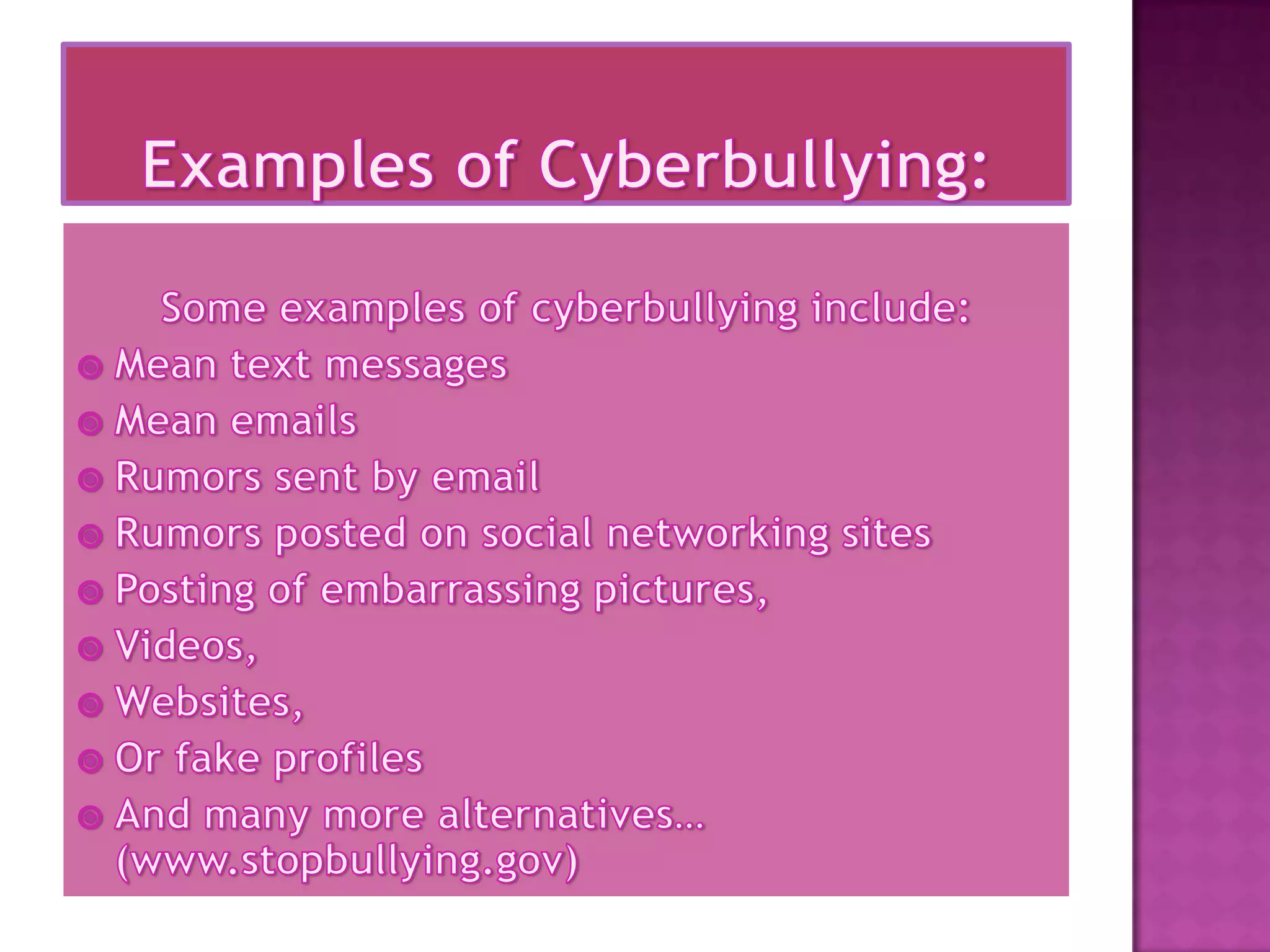 Cyberbullying- Assignment 8 | PPTX