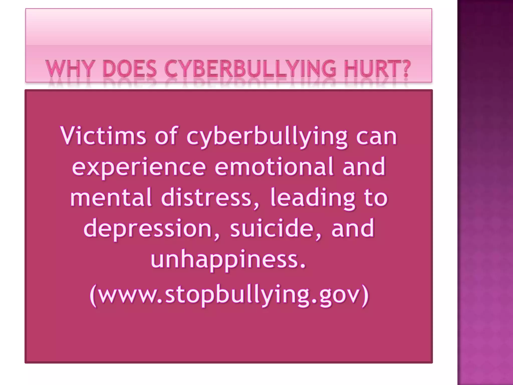 Cyberbullying- Assignment 8 | PPTX