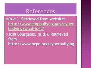 Cyberbullying- Assignment 8 | PPTX