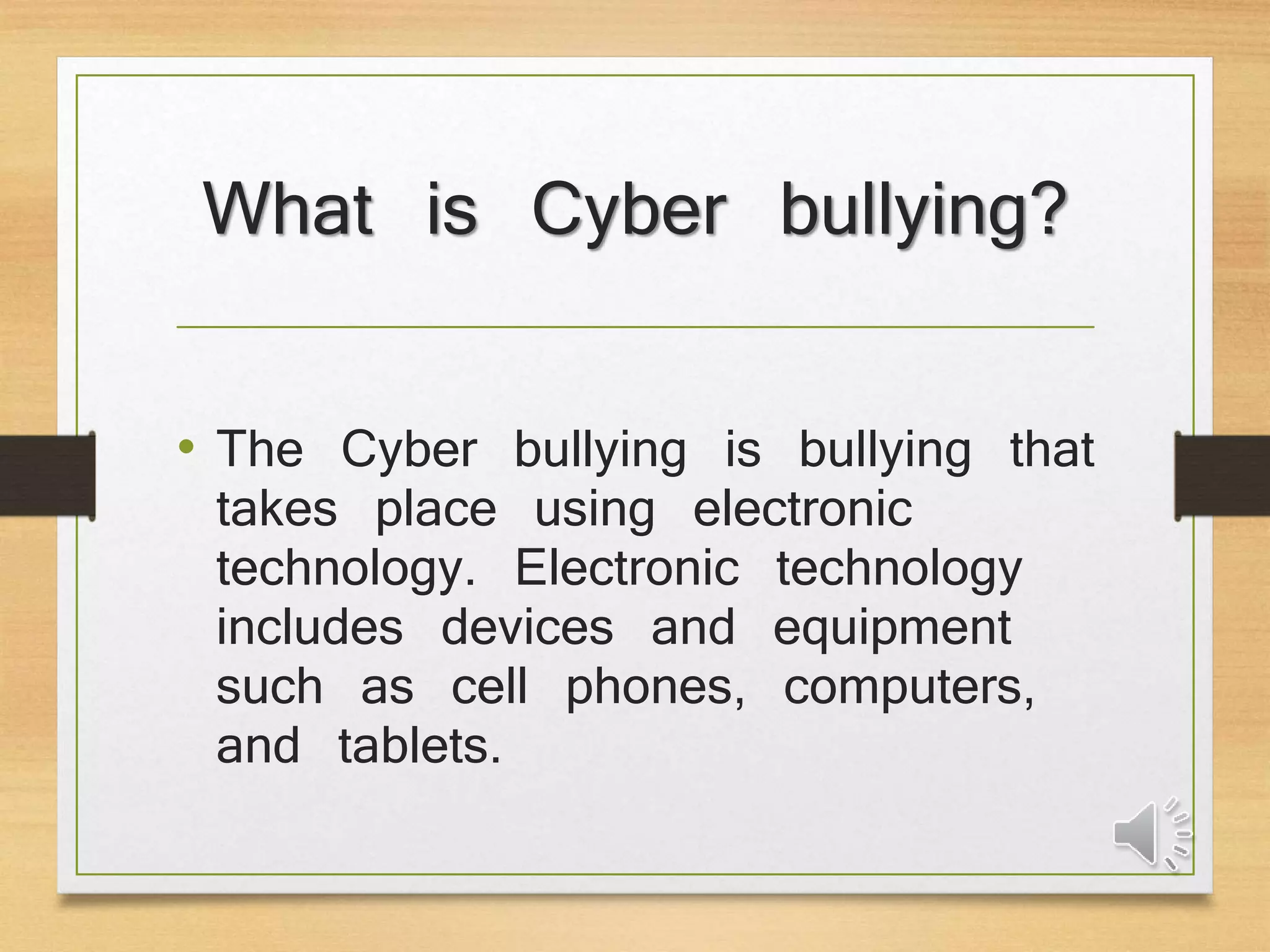 Cyber bullying | PPTX