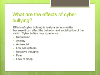 Cyber bullying | PPTX