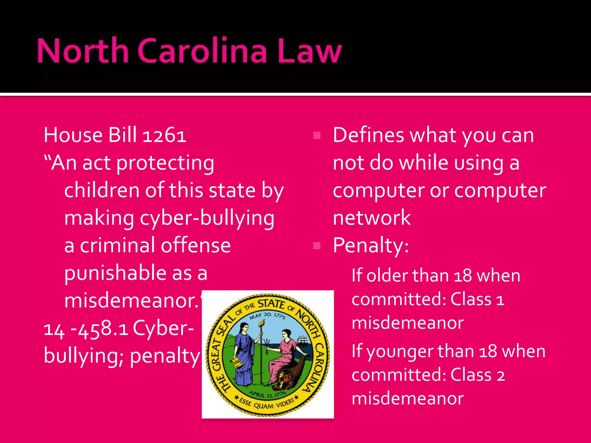 Cyberbullying and the law | PPTX | Crime & Harmful Acts to Individuals ...