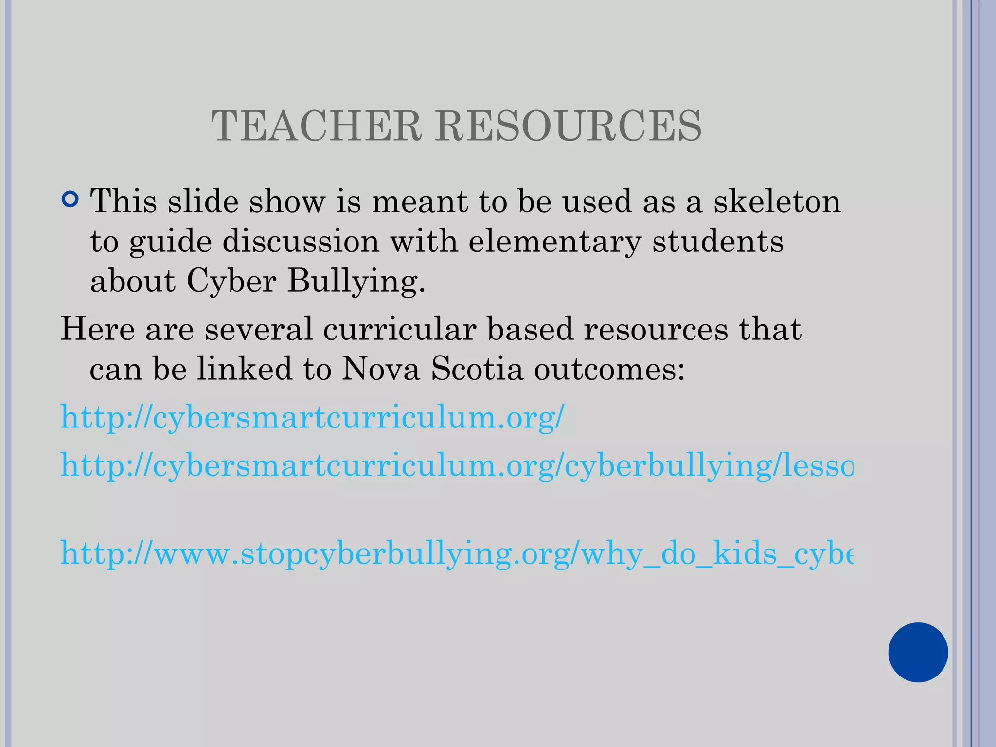 Cyber bullying for Elementary | PPT