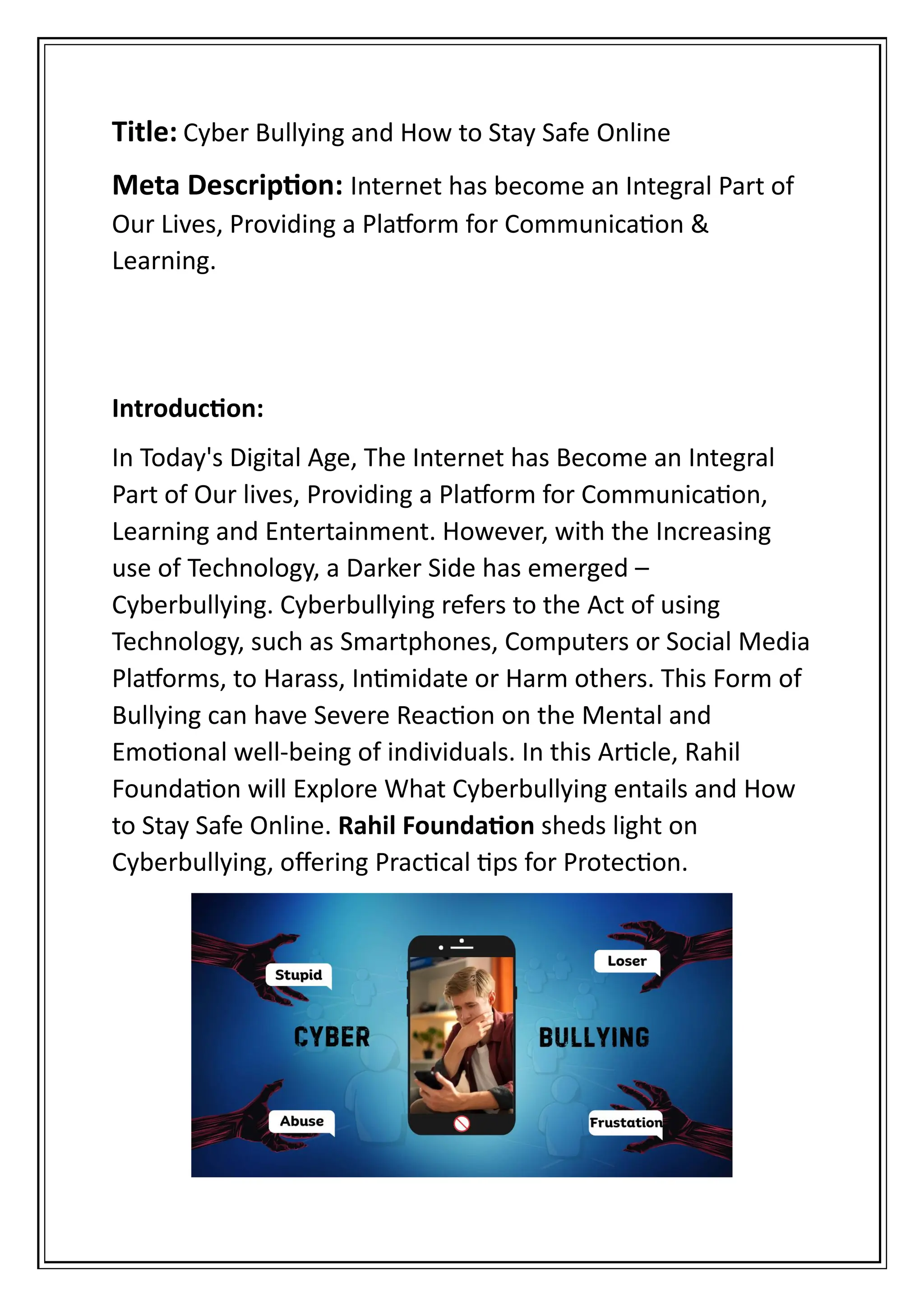 Cyber Bullying & How to Stay Safe Online.pdf