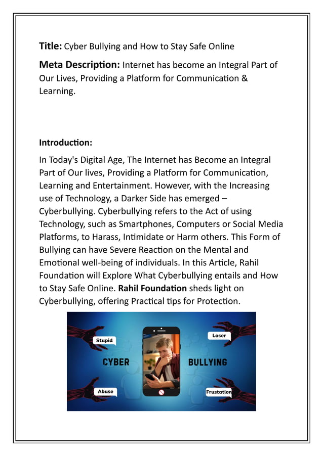 Cyber Bullying & How to Stay Safe Online.pdf