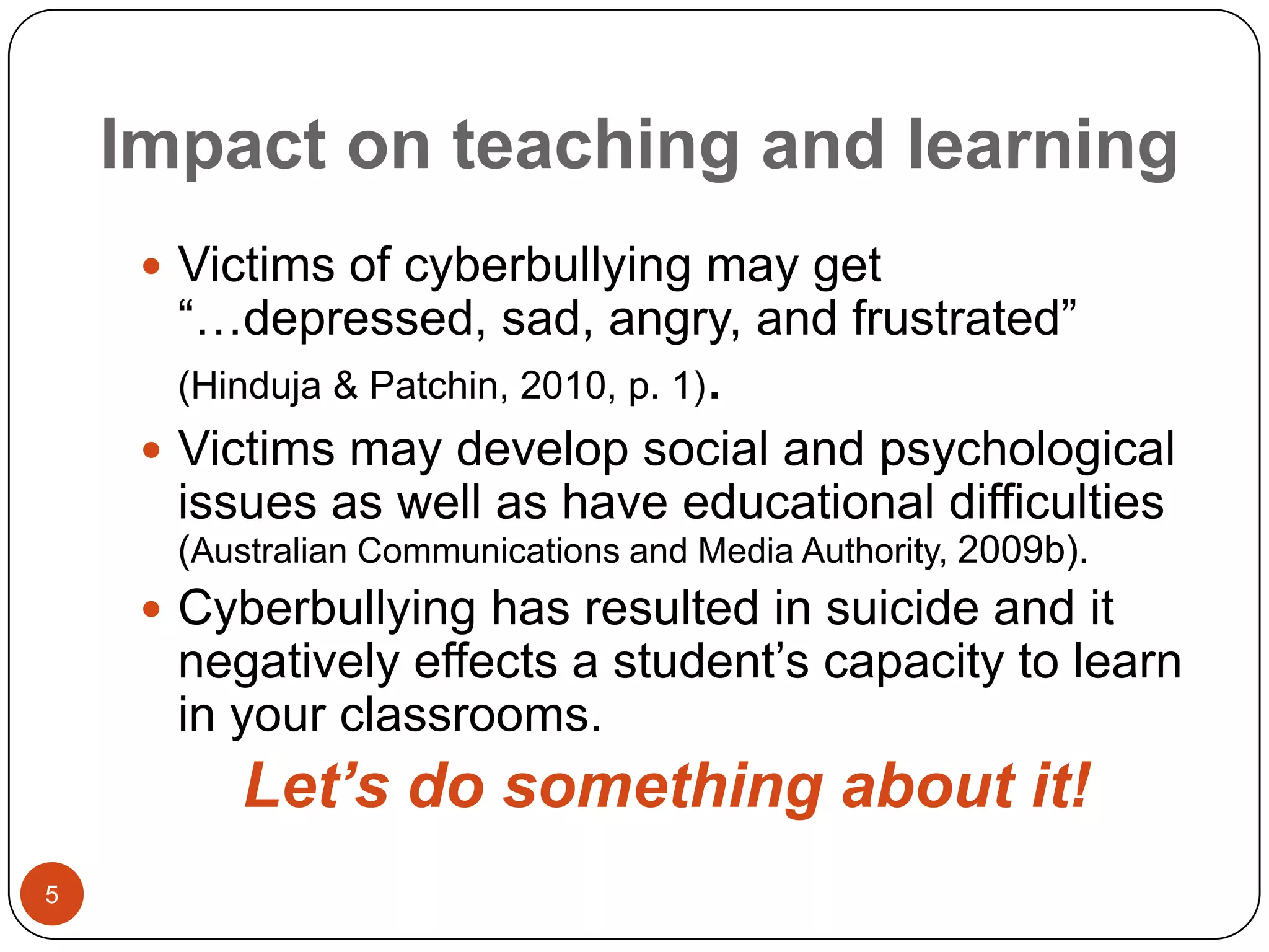 Cyberbullying in the Middle Years | PPT