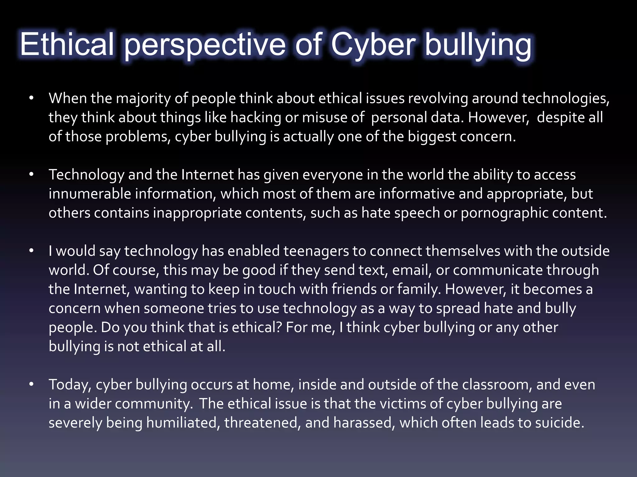 Cyberbullying ppt. | PPTX