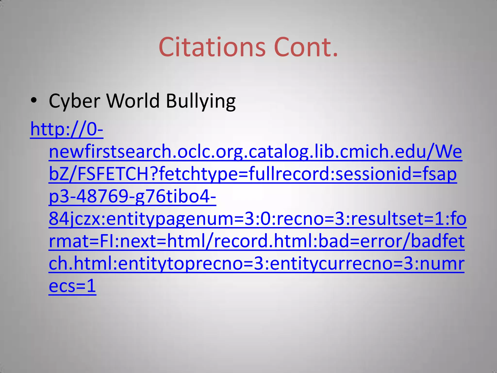 Cyber Bullying Presentation | PPTX