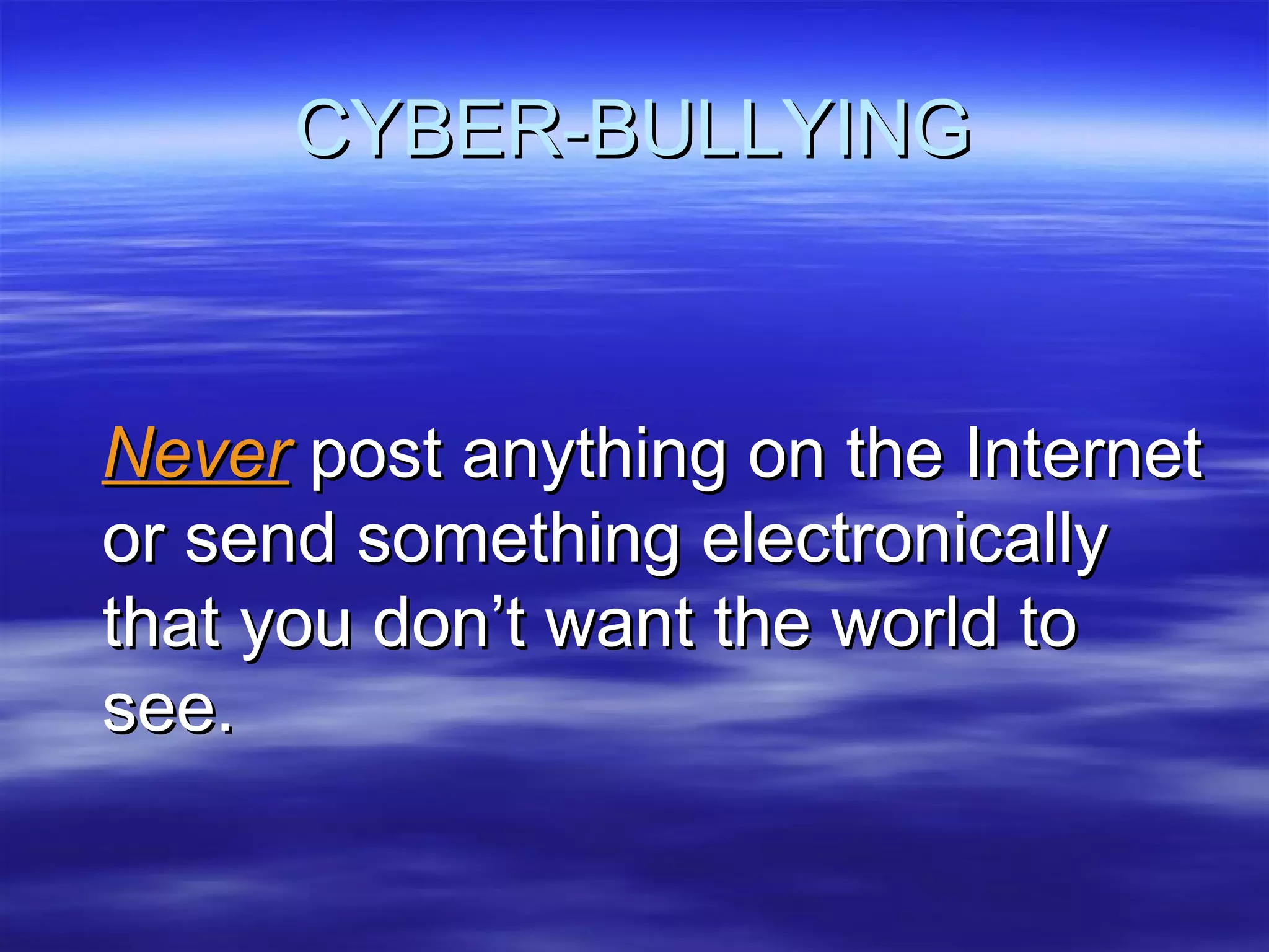 Cyber bullying presentation | PPT