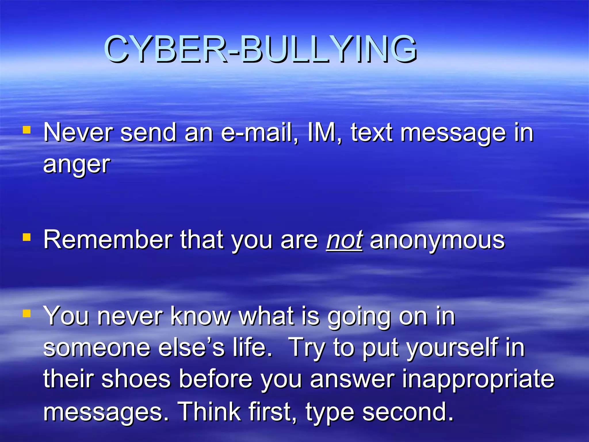 Cyber bullying presentation | PPT