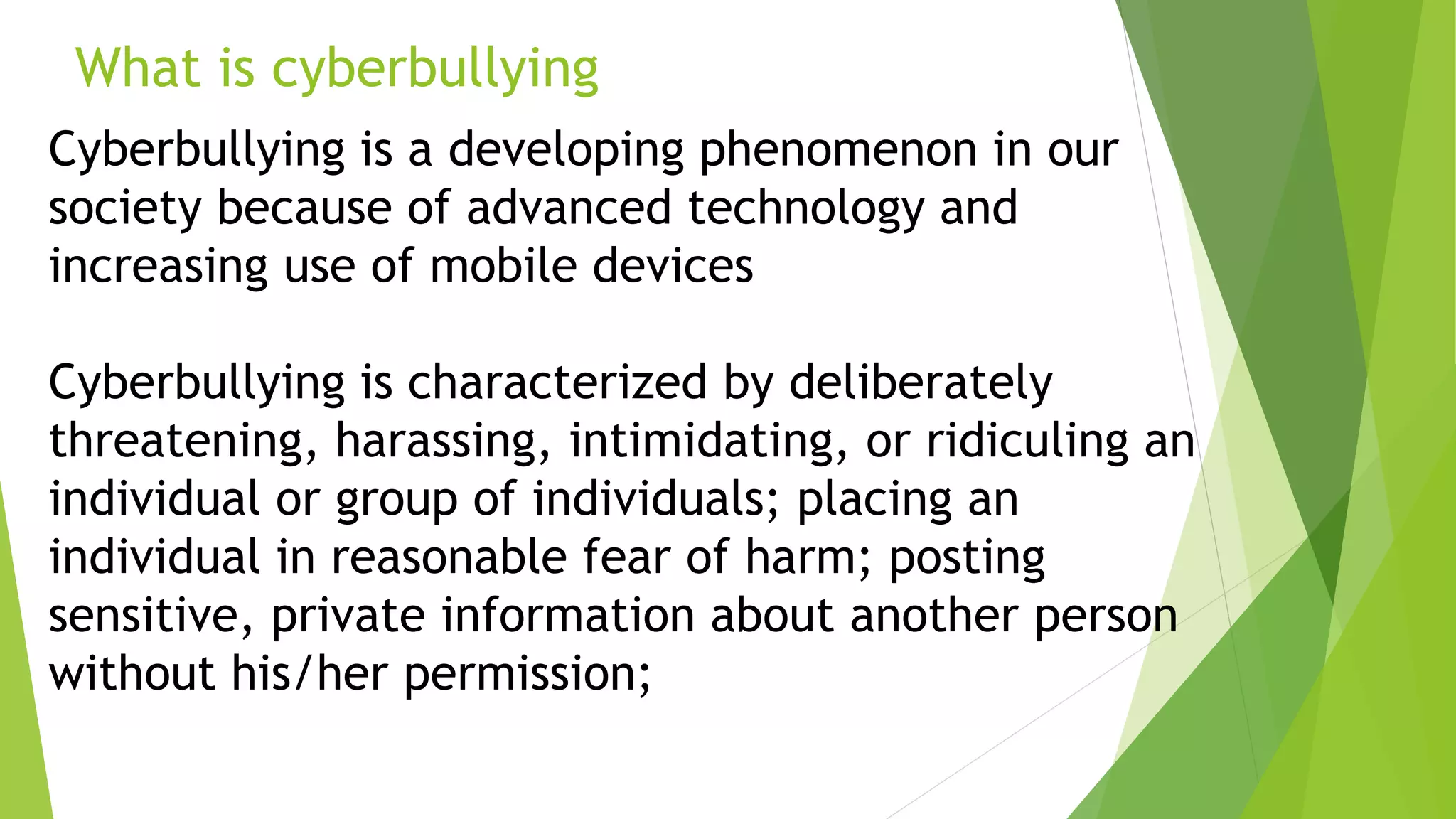 Cyberbullying presentation | PPTX