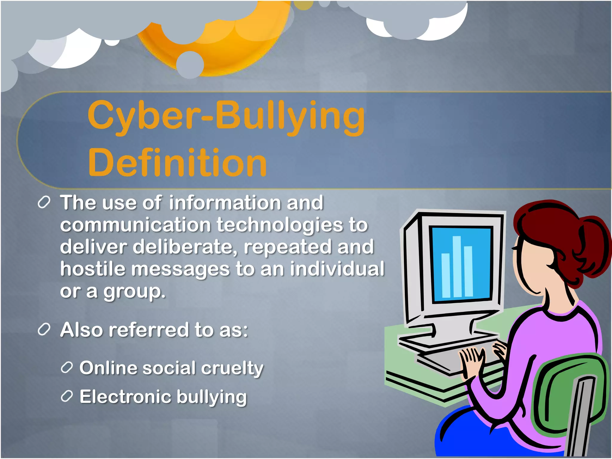 Cyber bullying presentation intro | PPTX