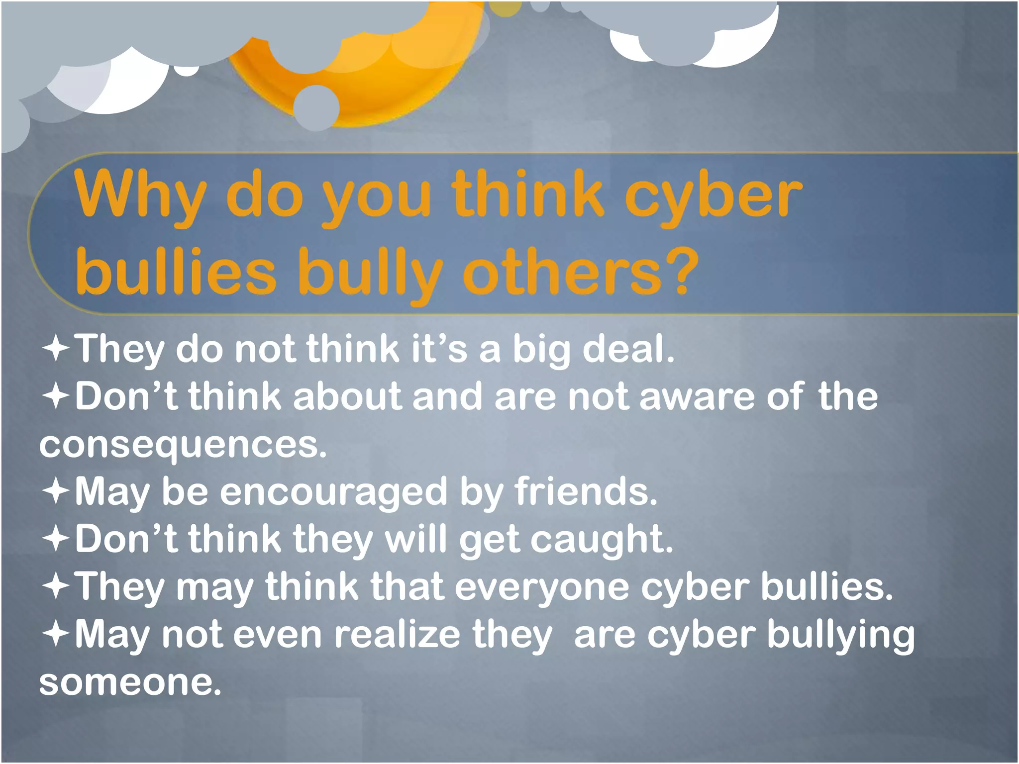 Cyber bullying presentation intro | PPTX