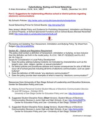 Cyberbullying, Sexting and Social Networking | PDF | Social Networking ...