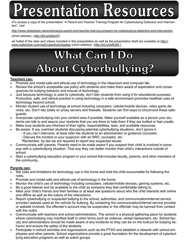Cyberbullying Resources | PDF