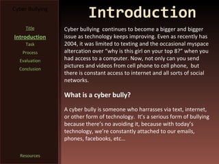 Cyber Bullying Webquest | PPT