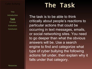Cyber Bullying Webquest | PPT