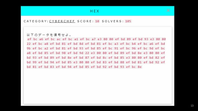 CyberChefの使い方（HamaCTF2019 WriteUp編） | PPTX | Programming Languages | Computing