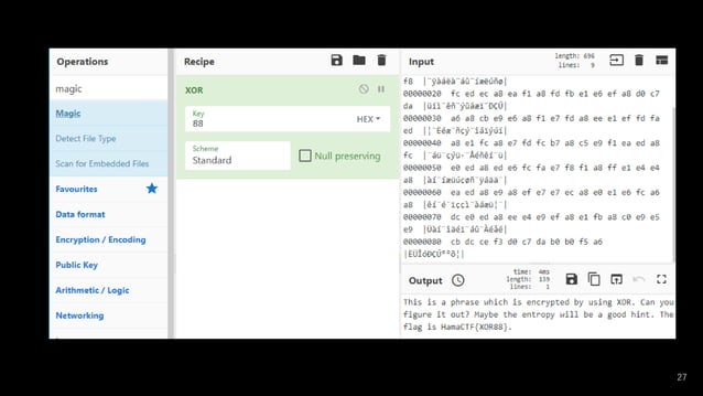 CyberChefの使い方（HamaCTF2019 WriteUp編） | PPTX | Programming Languages | Computing