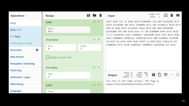 CyberChefの使い方（HamaCTF2019 WriteUp編） | PPTX | Programming Languages | Computing