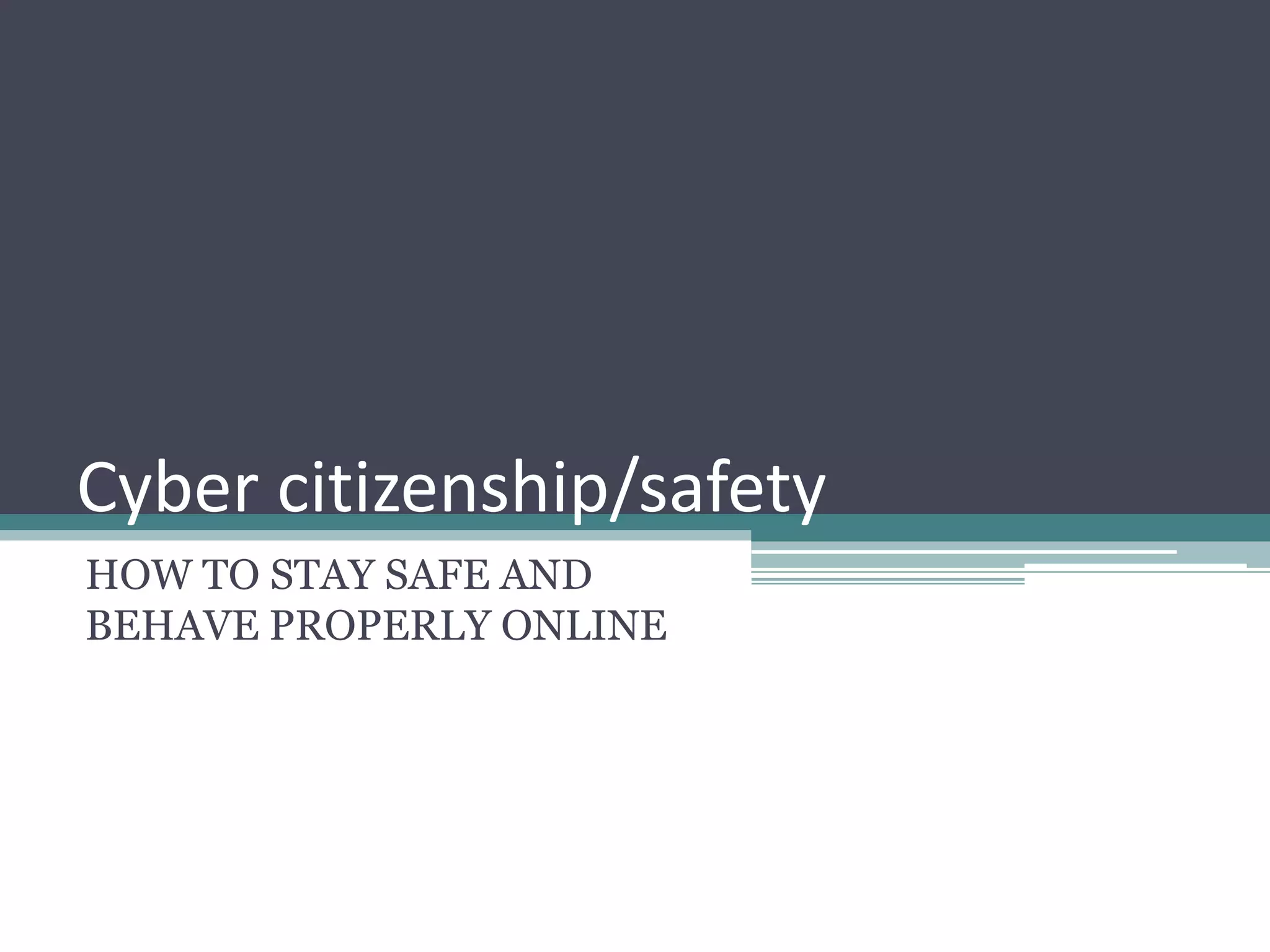Cyber citizenship | PPTX